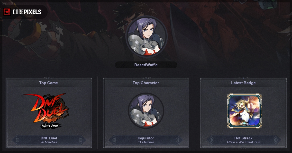 CorePixels - Basedwaffle Profile